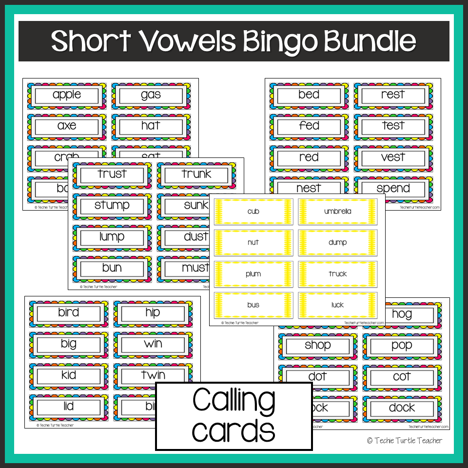 Phonics Game: Short Vowel Sounds Bingo Bundle - Decoding and Fluency ...