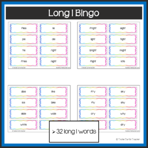 Phonics Game: Vowel Sounds Bingo - Long I - Decoding and Fluency ...