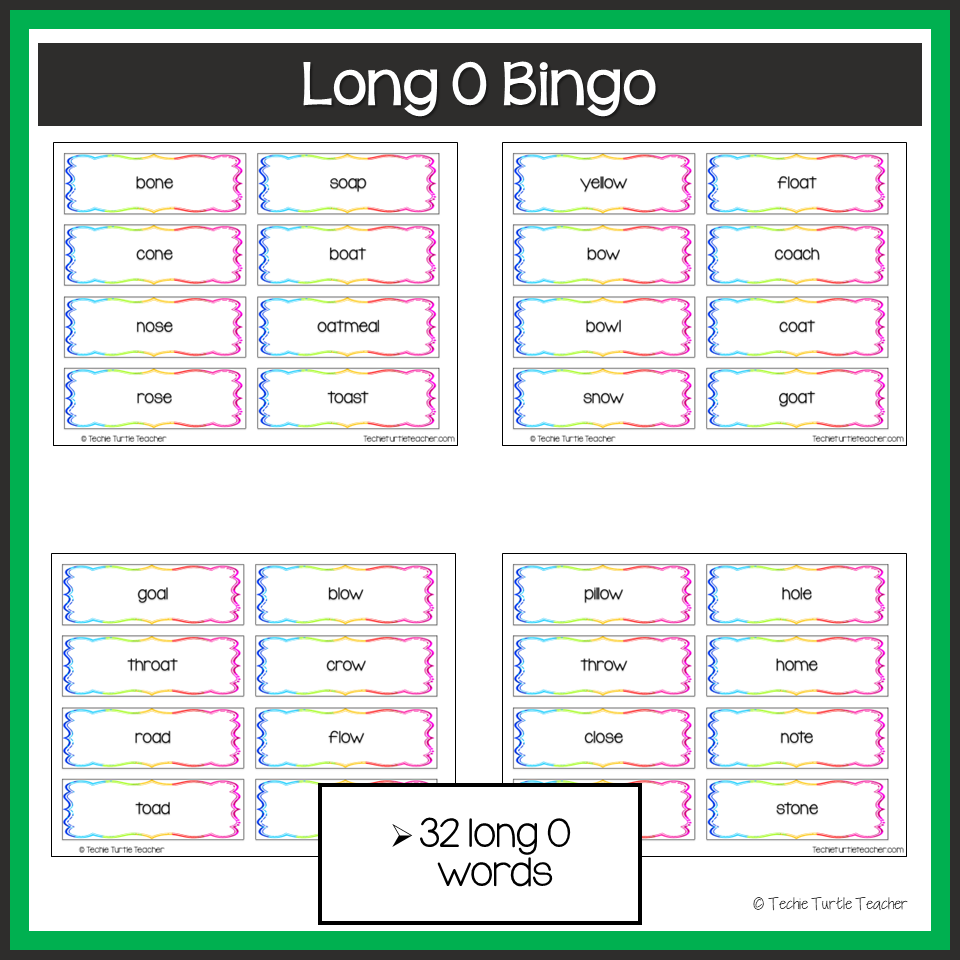 Phonics Game: Vowel Sounds Bingo - Long O - Decoding and Fluency ...