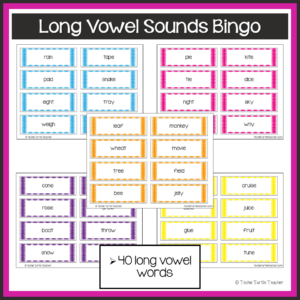 Phonics Game: Long Vowel Sounds Bingo - Decoding and Fluency Practice ...