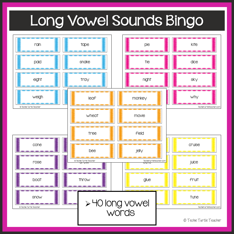 Phonics Game: Long Vowel Sounds Bingo - Decoding and Fluency Practice ...