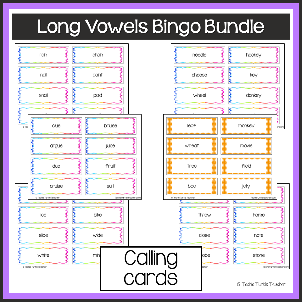 Phonics Games: Long Vowel Sounds Bingo Bundle - Decoding and Fluency ...