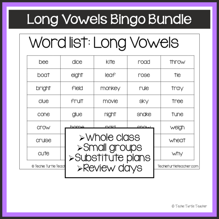 Phonics Games: Long Vowel Sounds Bingo Bundle - Decoding and Fluency ...