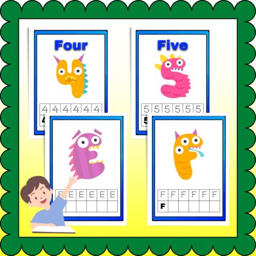 Monster number and letter flashcards | Made By Teachers