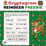 Christmas Reindeer Cryptogram Freebie | Made By Teachers