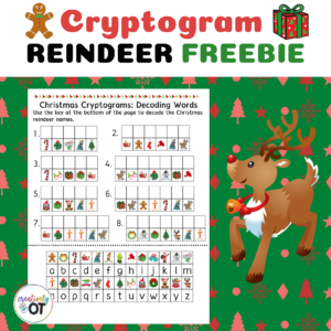 Christmas Reindeer Cryptogram Freebie - Made By Teachers