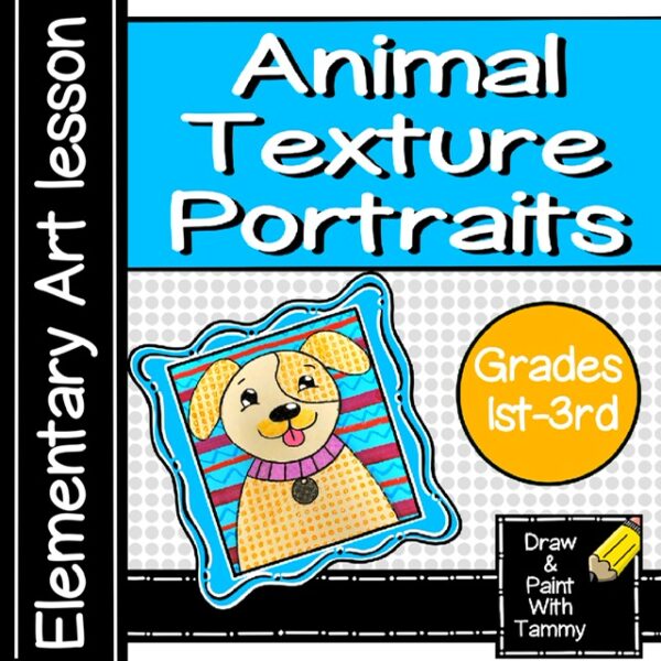 Art Lesson Animal Texture Portraits A Drawing And Collage Art Activity ...