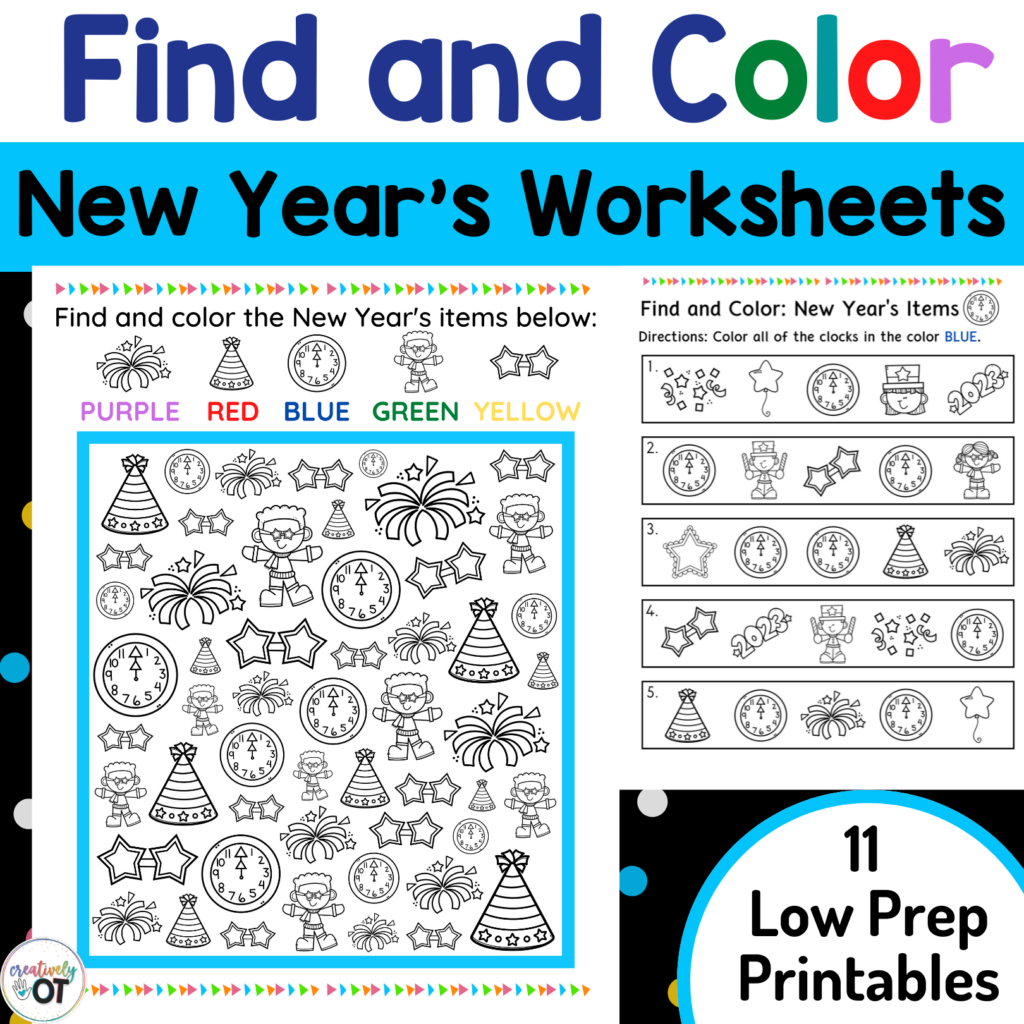 Find and Color New Year's Worksheets | Made By Teachers