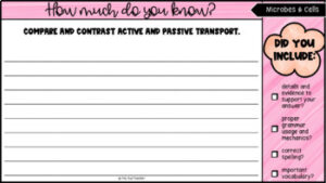 Cells and Microbes Science Exit Tickets or Science Writing Prompts ...