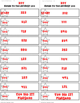 Rounding to the Nearest 10 and 100 Math Puzzles and Worksheet Activity ...
