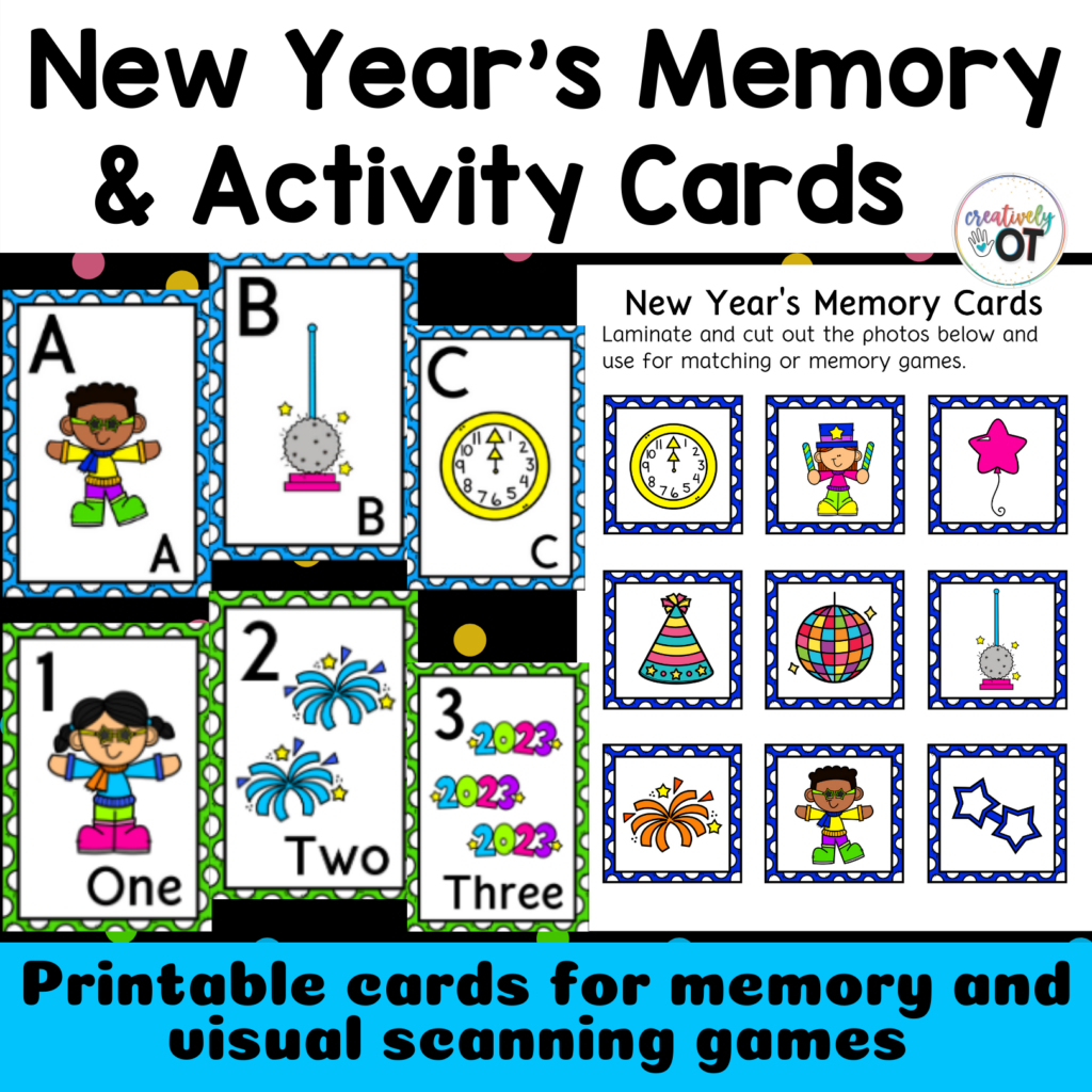 New Year's Memory and Game Cards Printable | Made By Teachers