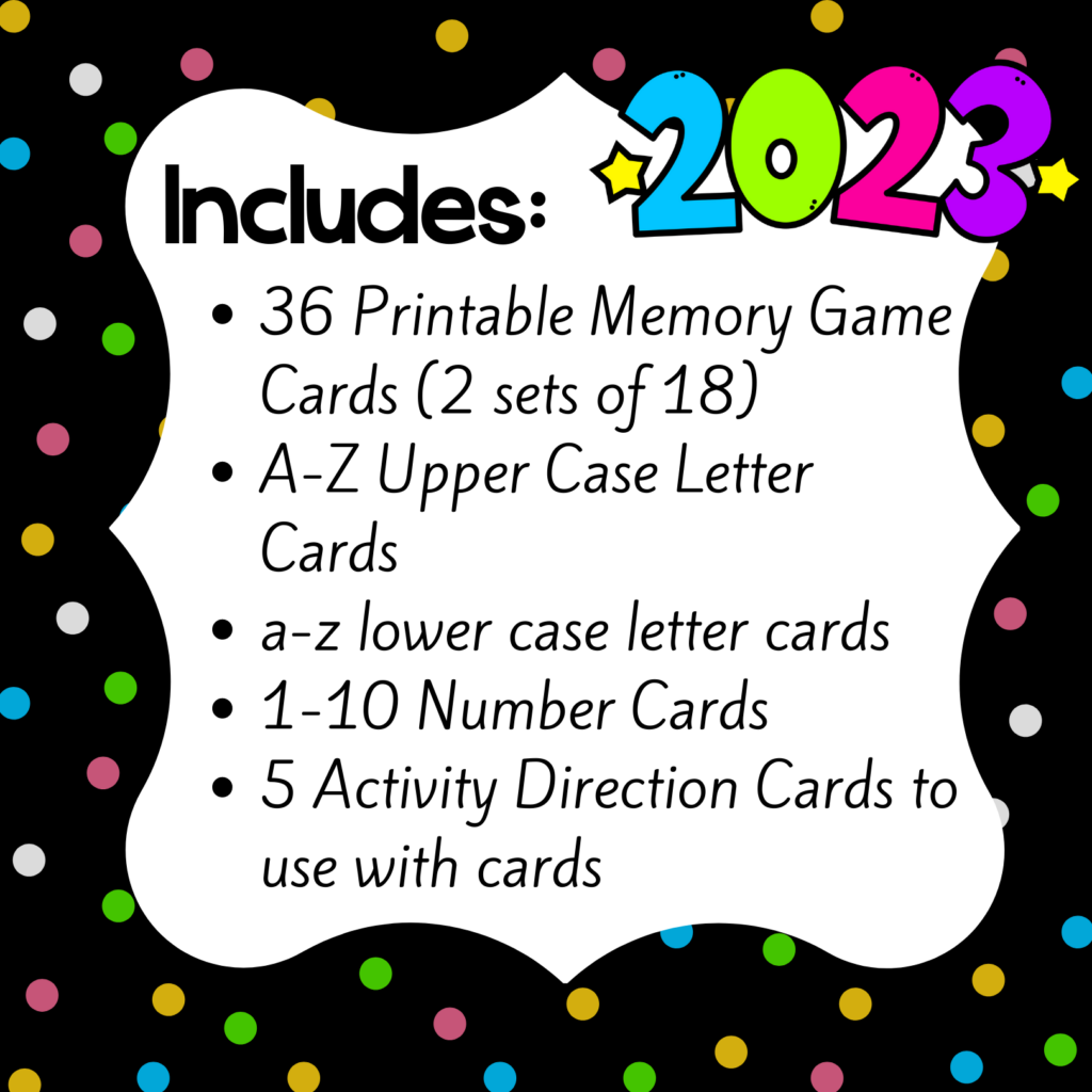 New Year's Memory and Game Cards Printable | Made By Teachers