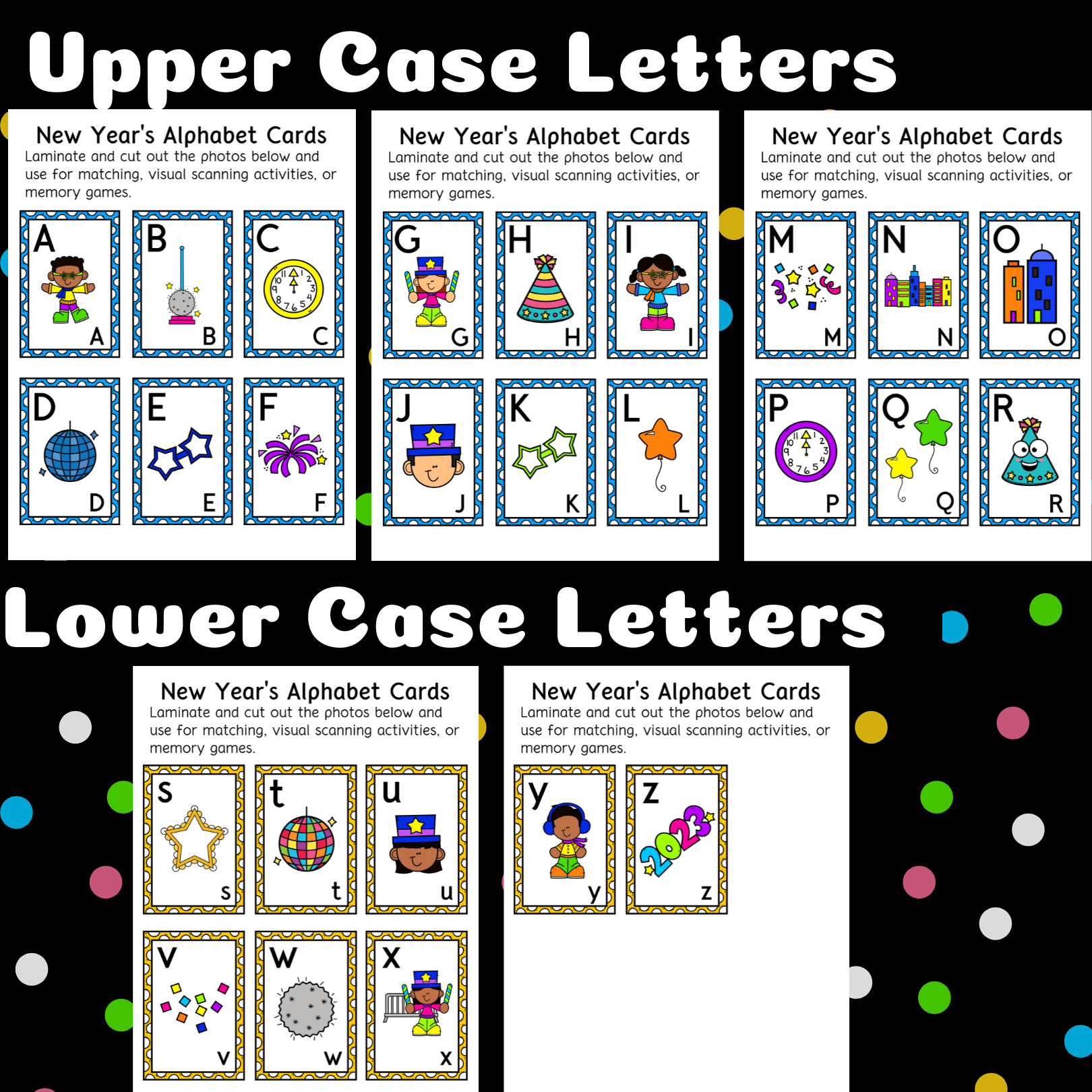 New Year's Memory and Game Cards Printable | Made By Teachers