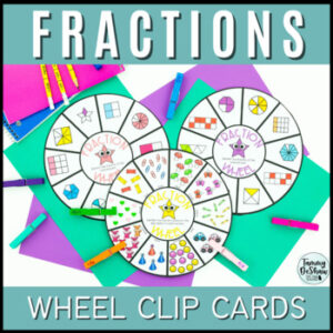 Identifying Fraction Wheel Clip Cards (Visual, Number Line, Fractions ...
