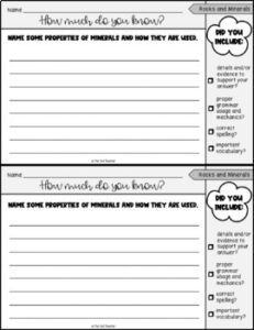 Rocks and Minerals Types of Rocks Rock Cycle Earth Science Exit Tickets ...