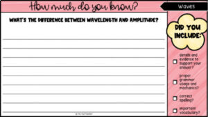 Waves Science Exit Tickets or Science Writing Prompts | Made By Teachers