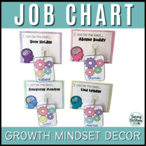 Job Chart for the Classroom Growth Mindset Themed {EDITABLE too ...