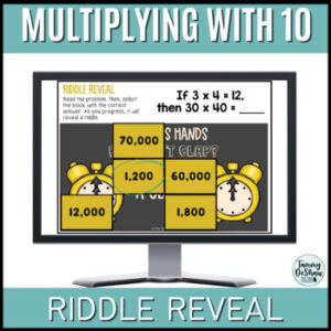Multiplication with Multiples of Ten Riddle Reveal Boom Cards | Made By ...