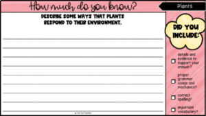 Plant Science Science Exit Tickets or Science Writing Prompts | Made By ...