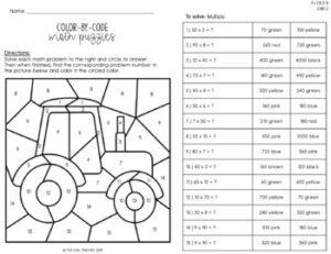 Multiples of Ten Color by Number (Color By Code) | Made By Teachers