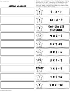Missing Numbers in Equation Math Puzzles | Made By Teachers
