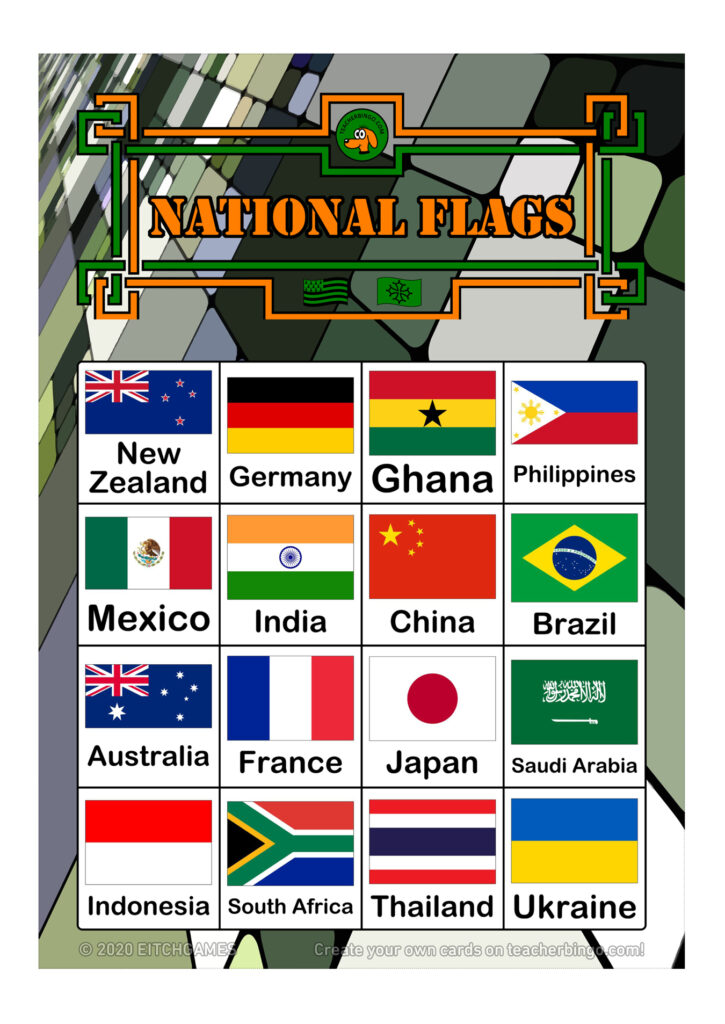 Europe Flags Bingo 5x5 (100 pages + call sheet) | Made By Teachers