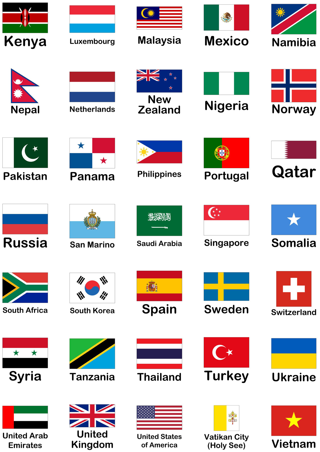 National Flags Bingo 7x7 (100 pages + call sheet) | Made By Teachers