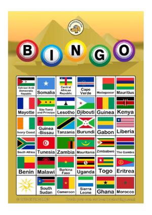 African Flags Bingo 6x6 (5 pages + call sheet) | Made By Teachers
