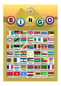 African Flags Bingo 7x7 (5 pages + call sheet) | Made By Teachers