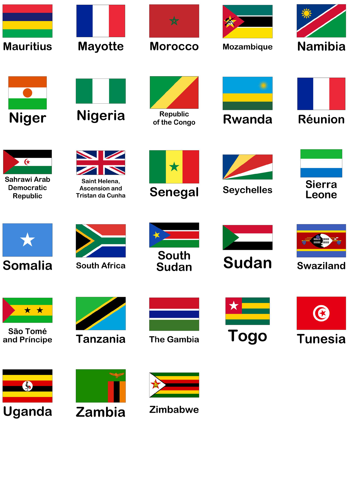 African Flags Bingo 5x5 (100 pages + call sheet) | Made By Teachers