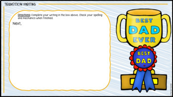 Father's Day Narrative Writing, Sequence Writing, Transitions in ...