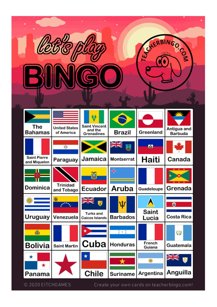 US States’ Flags Bingo 7x7 (5 pages + call sheet) | Made By Teachers