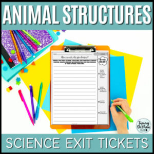 Animals and their Structures Science Exit Tickets or Science Writing ...