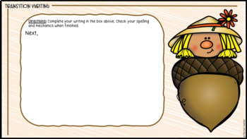 Fall Seasonal Creative Writing Prompts Sequence Writing Transitions in ...