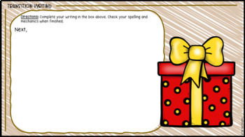 Gift or Present Narrative Writing, Sequence Writing, Transitions in ...
