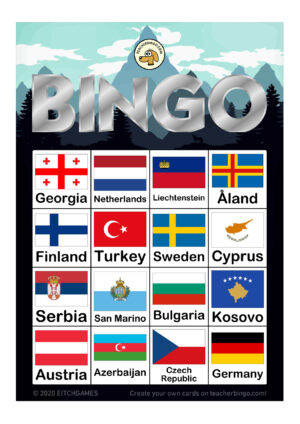 Europe Flags Bingo 4x4 (5 pages + call sheet) | Made By Teachers