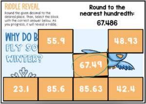 Rounding Decimals Riddle Reveal Boom Cards | Made By Teachers