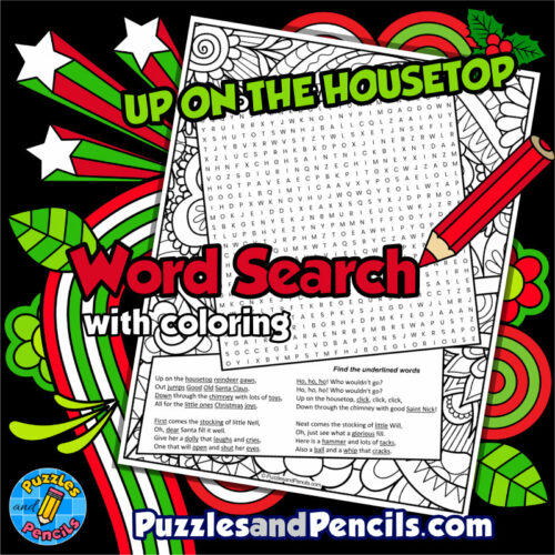 Winter Fun Word Search Puzzle Activity Page with Coloring | Wordsearch ...