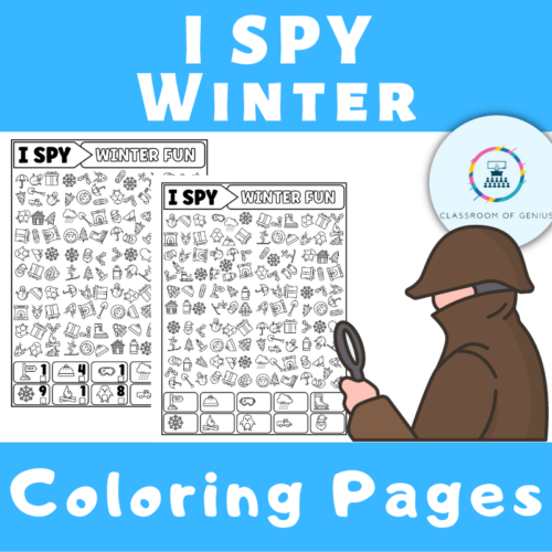 Christmas I SPY Coloring Pages, Winter I Spy Coloring Sheets December ...