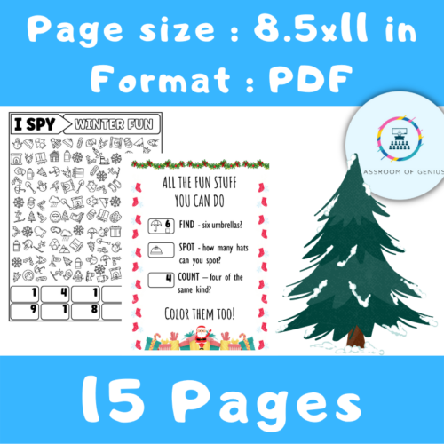 Christmas I SPY Coloring Pages, Winter I Spy Coloring Sheets December ...