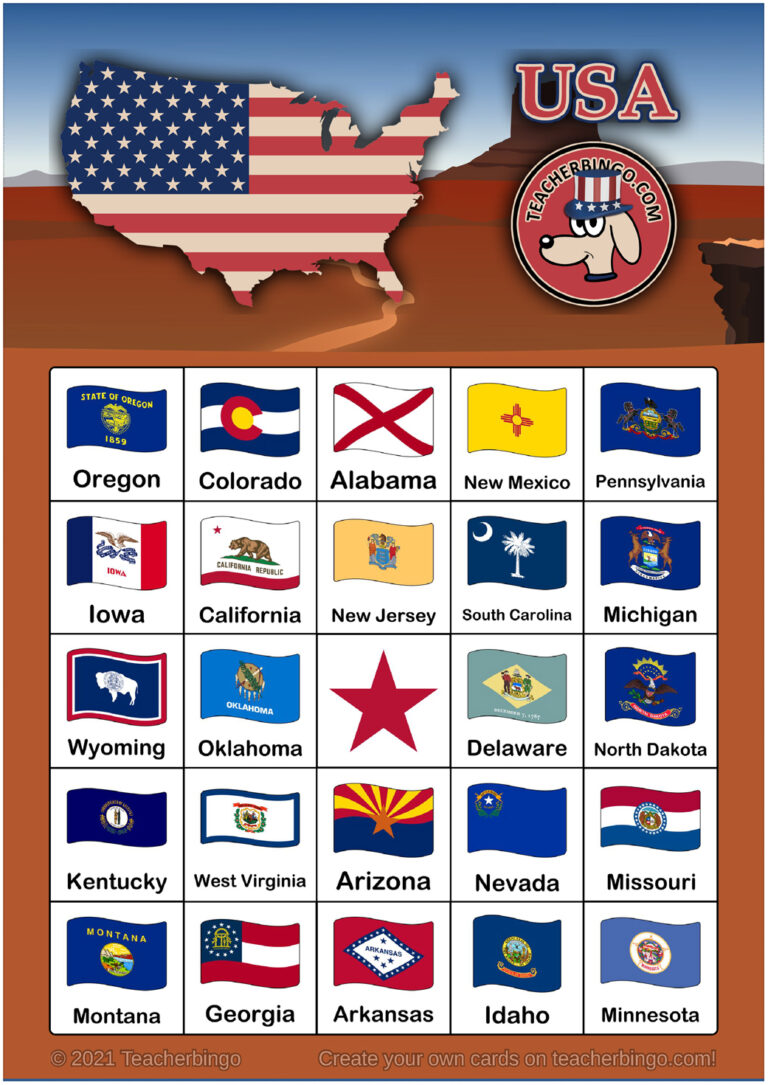 National Flags Bingo 6x6 (5 pages + call sheet) | Made By Teachers