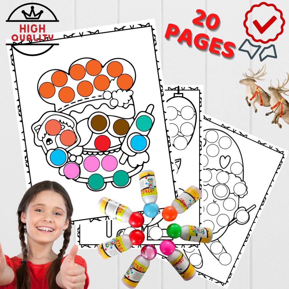 Christmas Gnomes Dot markers,Bingo dabbers ,Winter coloring pages for ...