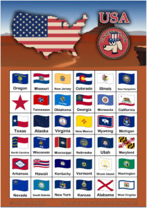 US States’ Flags Bingo 6x6 (100 pages + call sheet) | Made By Teachers