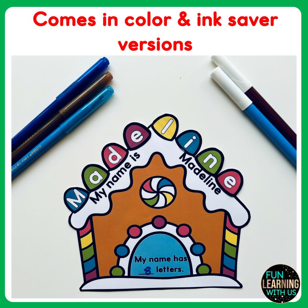 Editable Gingerbread House Name Crafts | Winter Name Craft Activity ...