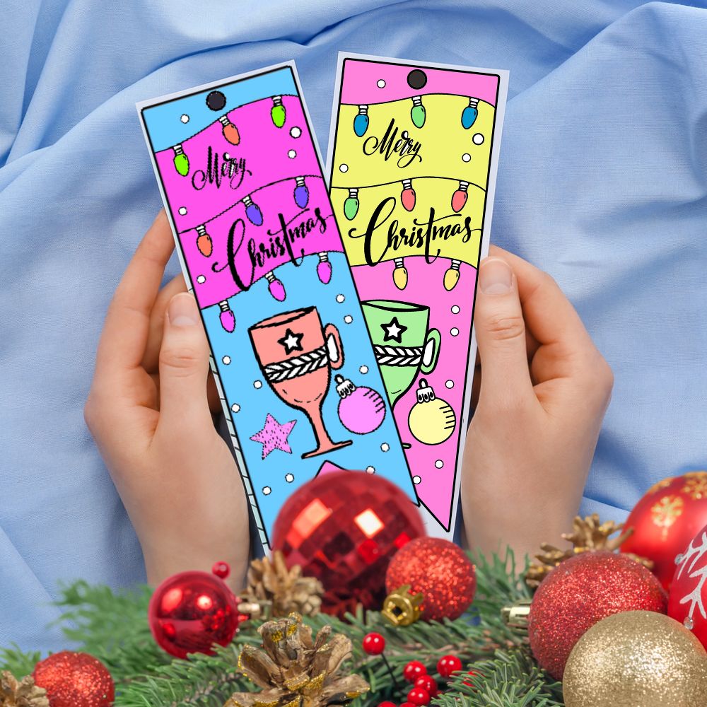 Christmas Coloring Bookmarks Printable, 15 Winter Bookmarks to print ...