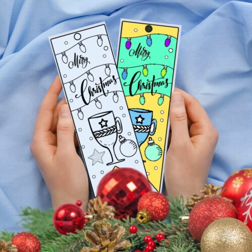 Christmas Coloring Bookmarks Printable, 15 Winter Bookmarks to print ...