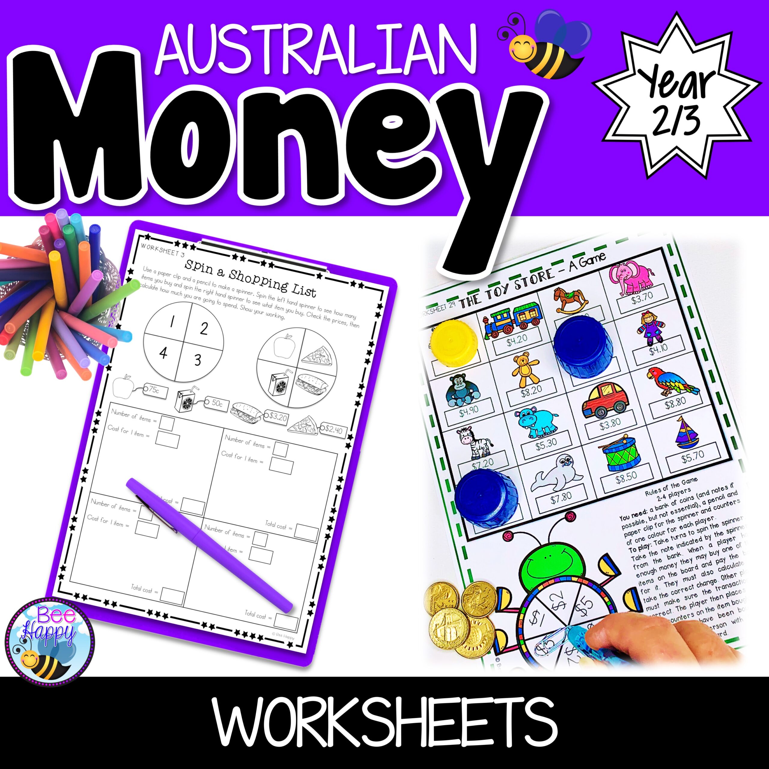 Australian Money Worksheets Year 2/3 - Made By Teachers