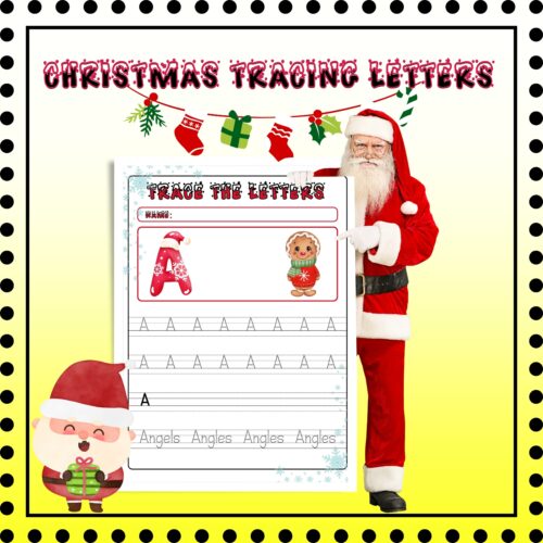 CHRISTMAS Handwriting Practice Letters, Tracing Alphabet Letters | Made ...