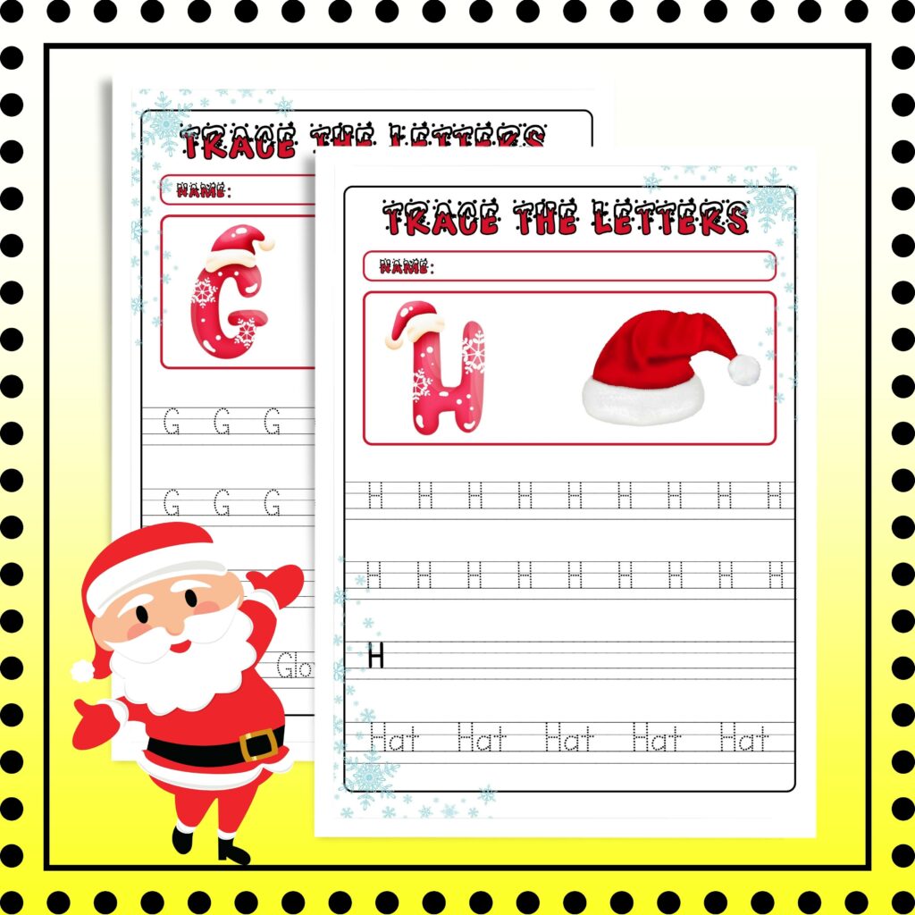 CHRISTMAS Handwriting Practice Letters, Tracing Alphabet Letters | Made ...