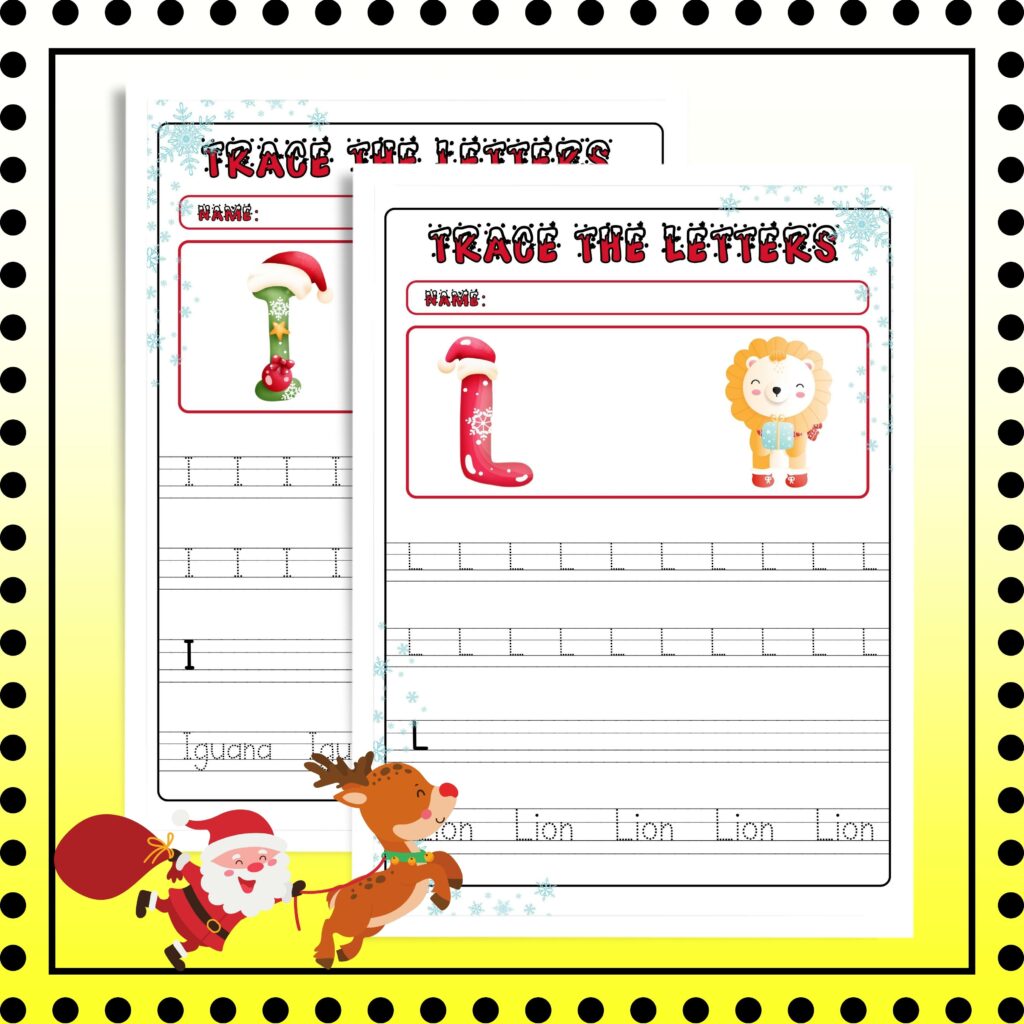 CHRISTMAS Handwriting Practice Letters, Tracing Alphabet Letters | Made ...